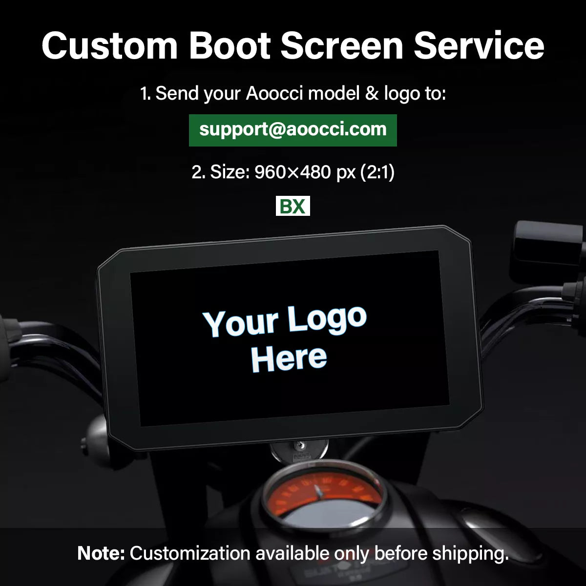 Custom Boot Screen for Aoocci Motorcycles